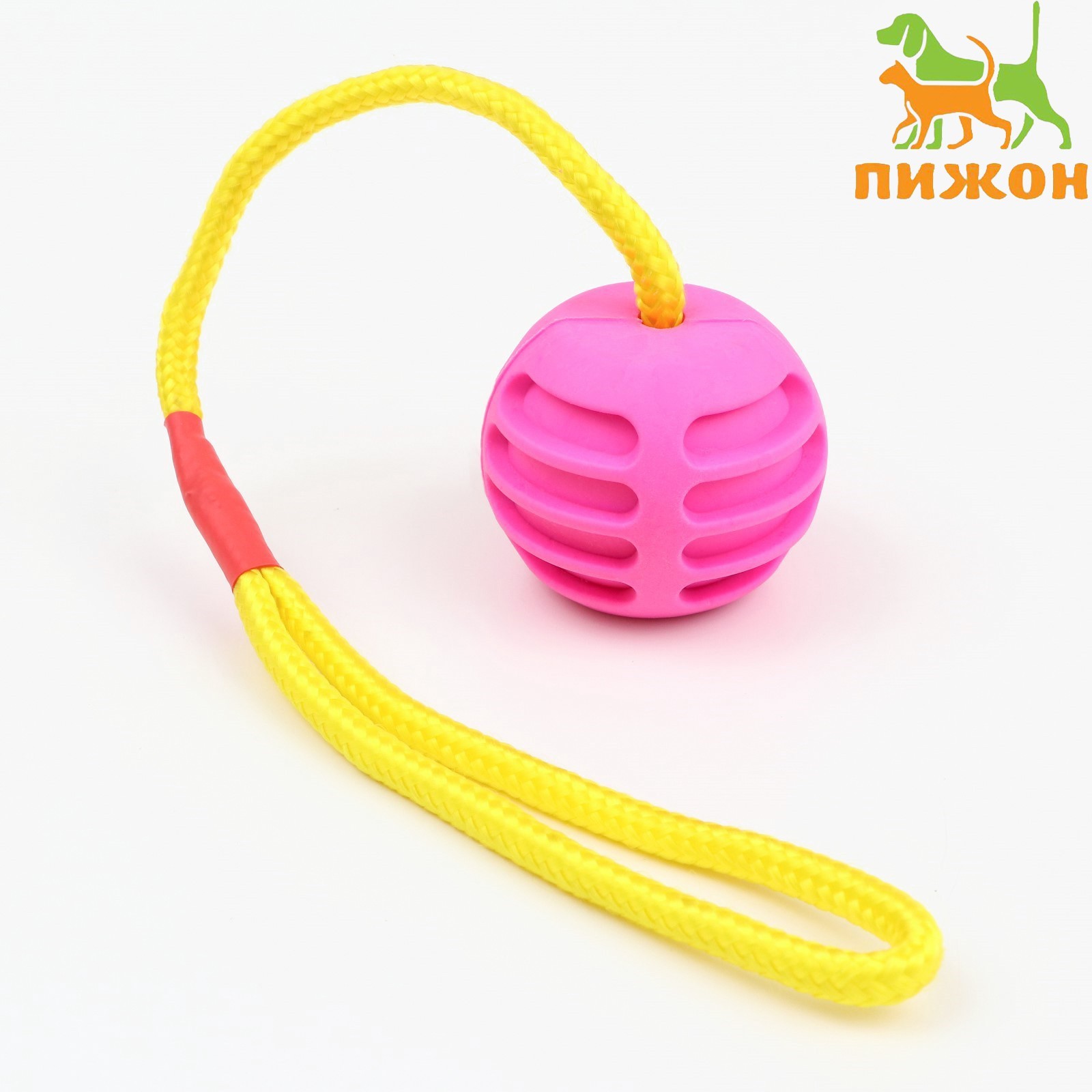 Игрушка "Шар усиленный на веревке", 43 см, шар 6 см, розовый (7887622 ...