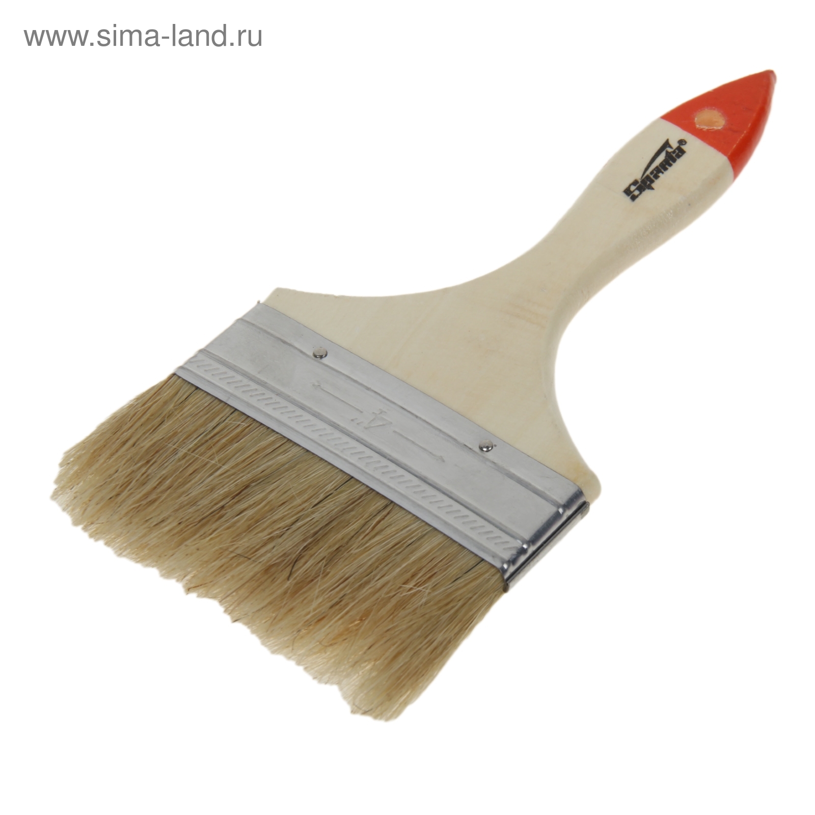 Кисть плоская SPARTA Slimline, 100 мм, ручка дерево, натуральная щетина ...