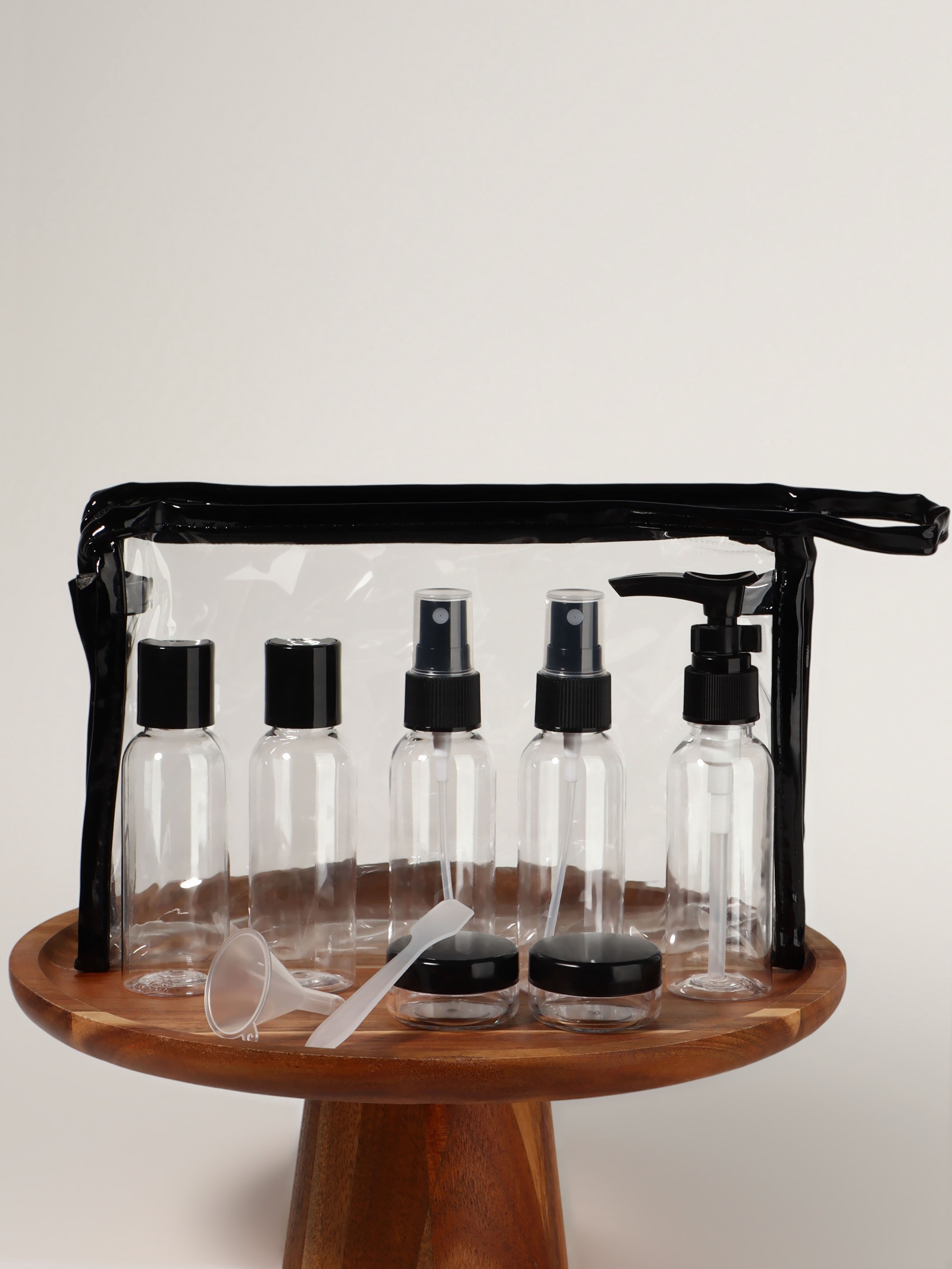 Набор для хранения, в чехле, 9 предметов, цвет прозрачный/чёрный ...