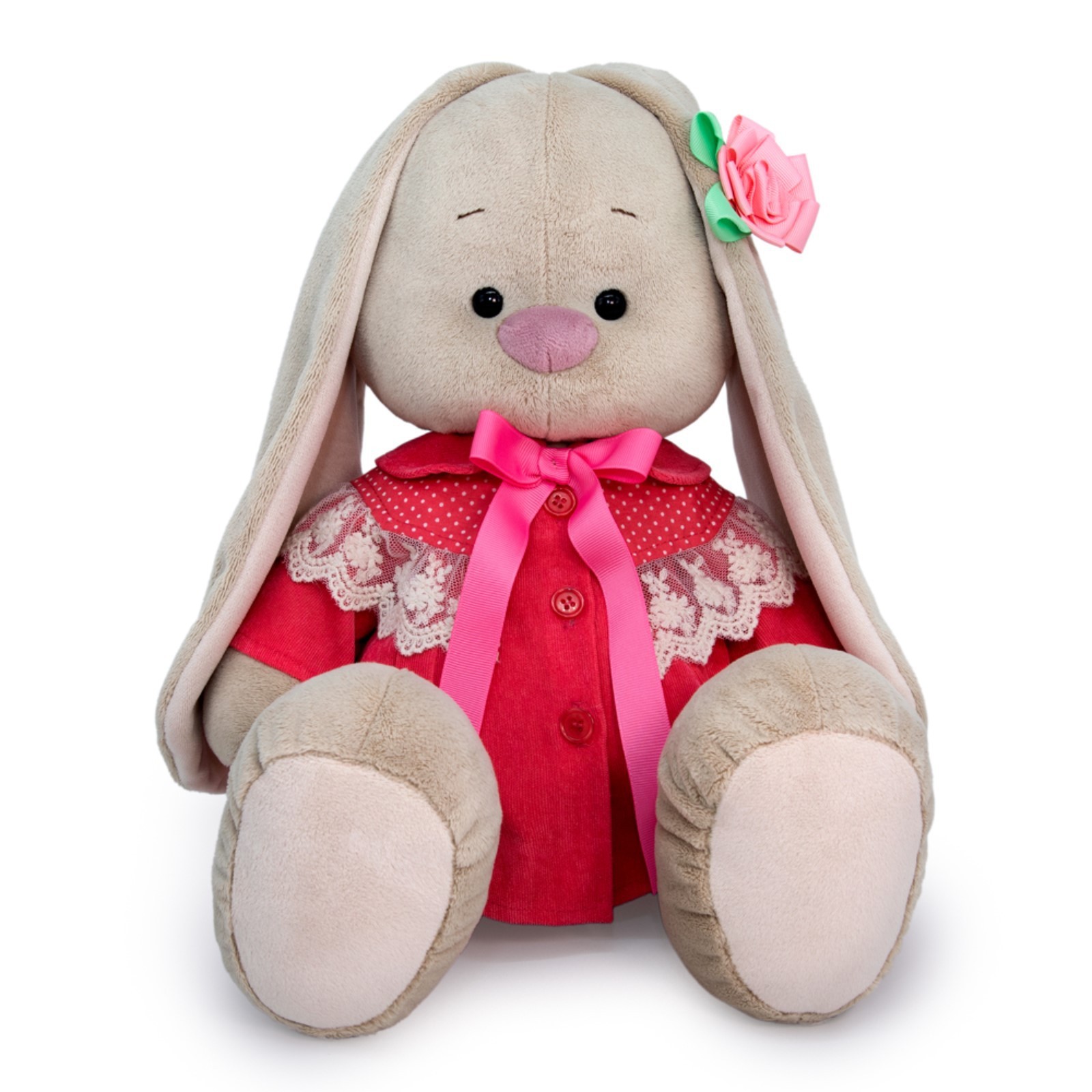 Мягкая игрушка «Зайка Ми», большой, в коралловом пальто, 34 см (9239851 ...