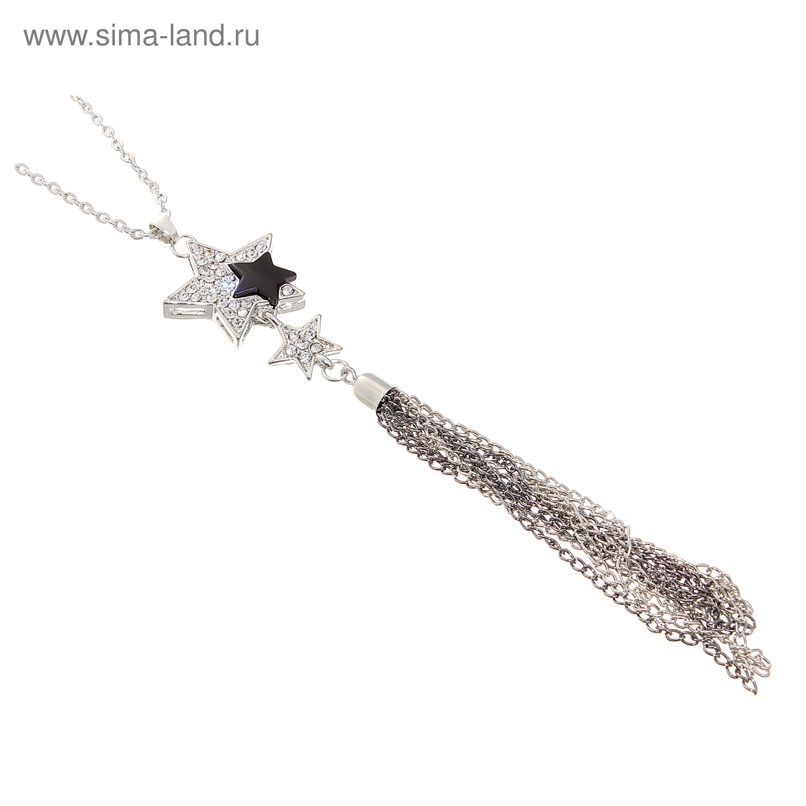 Кулон "Звездный млечный путь" цвет серебристо-чёрный, 70см (908784 ...