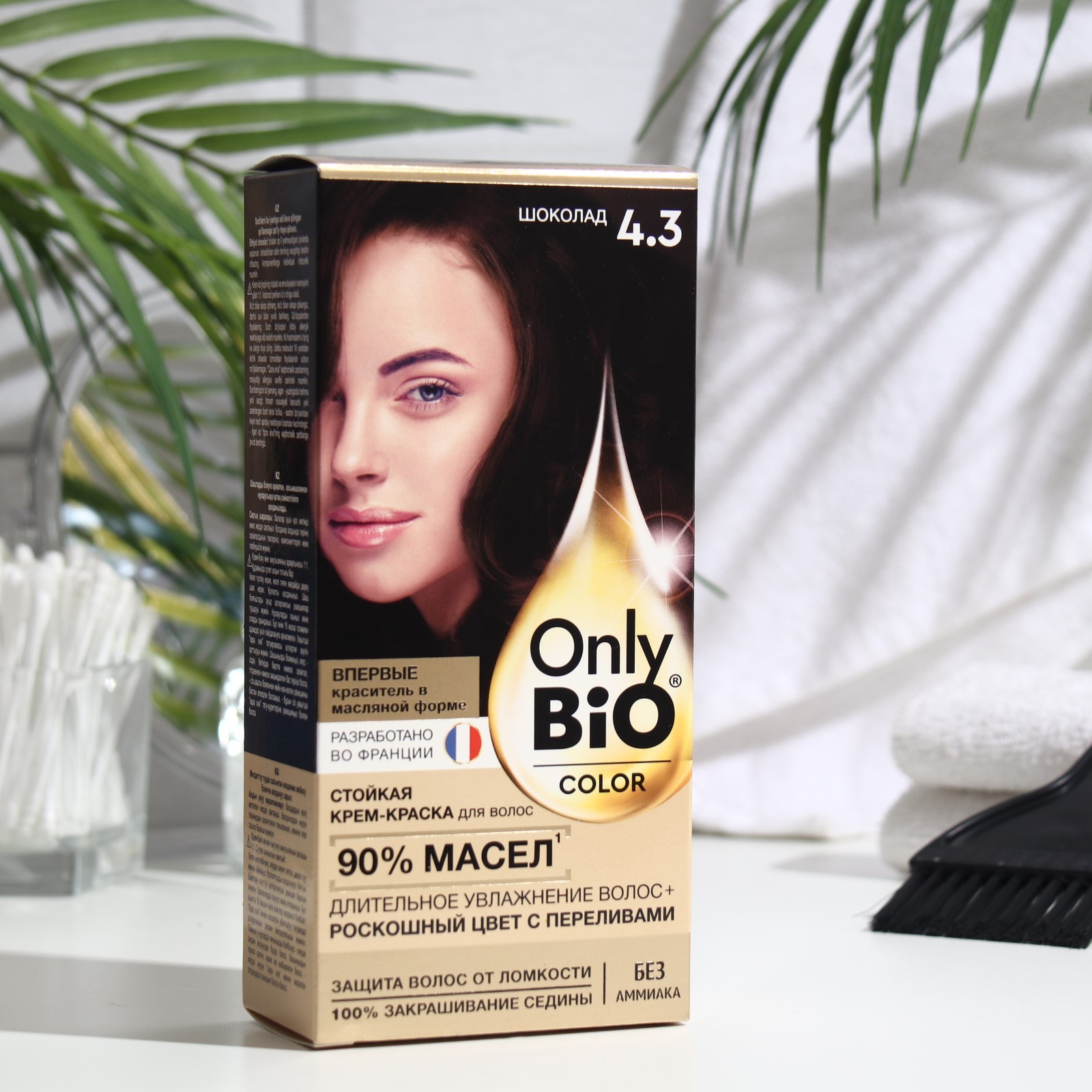 Стойкая крем-краска для волос серии Only Bio COLOR тон 4.3 шоколад, 115 ...