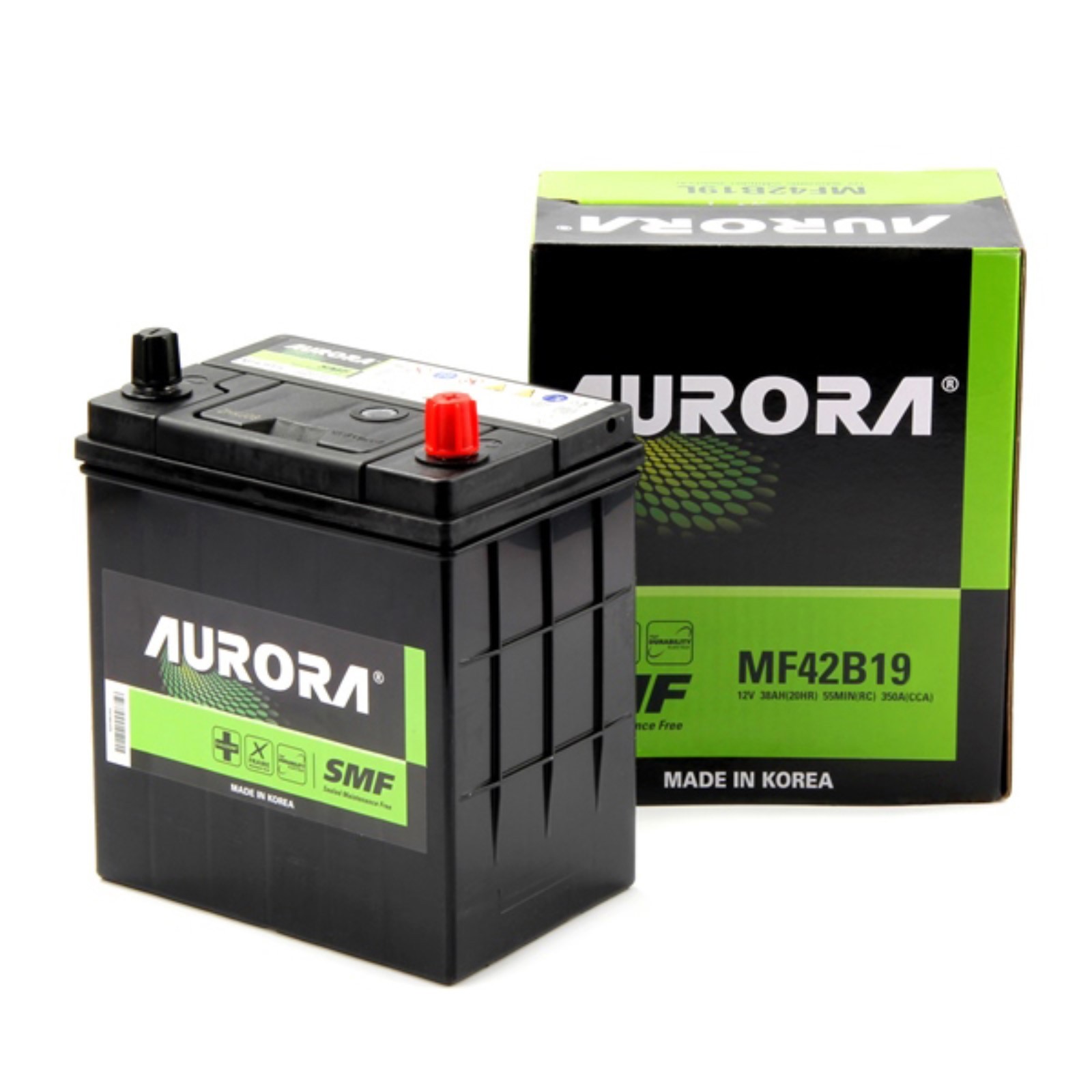 Автомобильный аккумулятор AURORA JIS MF-42B19R, 38 Ah, 350 A ...