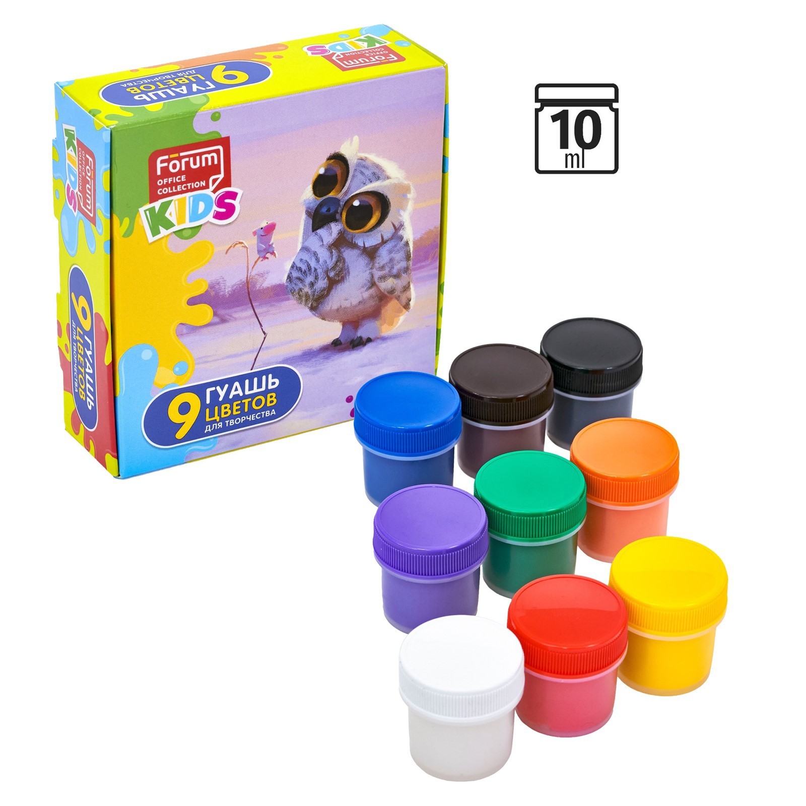 Гуашь 9 цветов х 10 мл, Cullinan "Зверята", в картонной коробке (FG-009-Z) - Купить по цене от ...