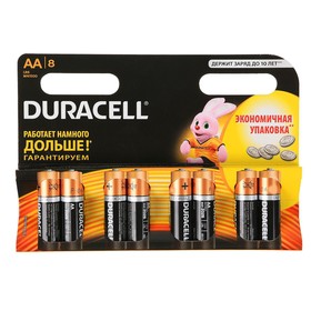 Батарейка алкалиновая Duracell Basic, AA, LR6-8BL, 1.5В, блистер, 8 шт ...