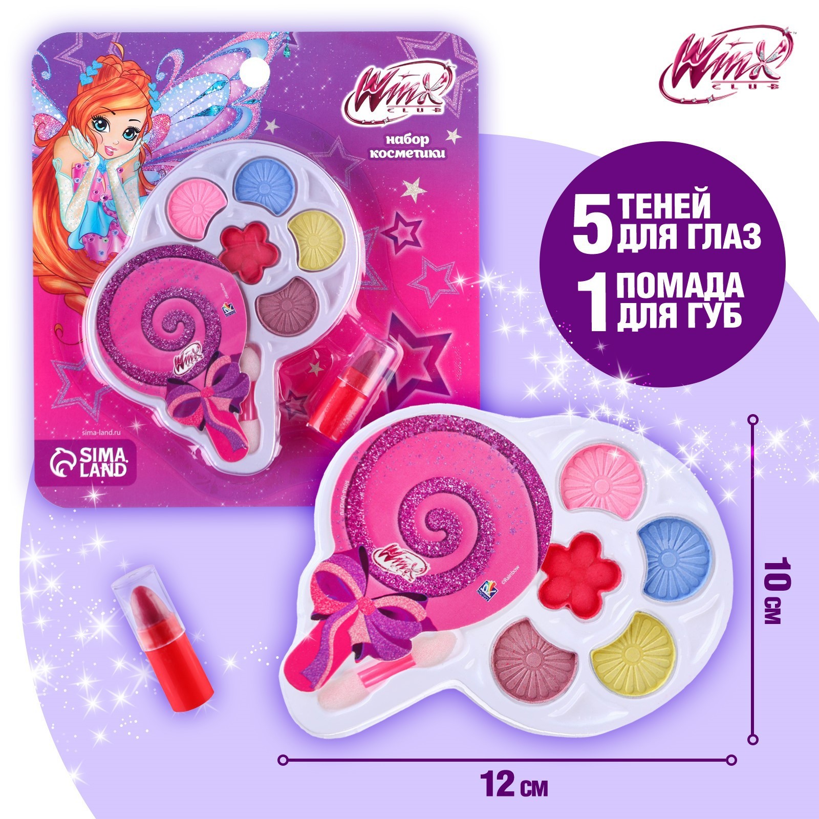 Набор косметики, тени 5 цветов, блеск для губ "Блум", WINX (9164482 ...