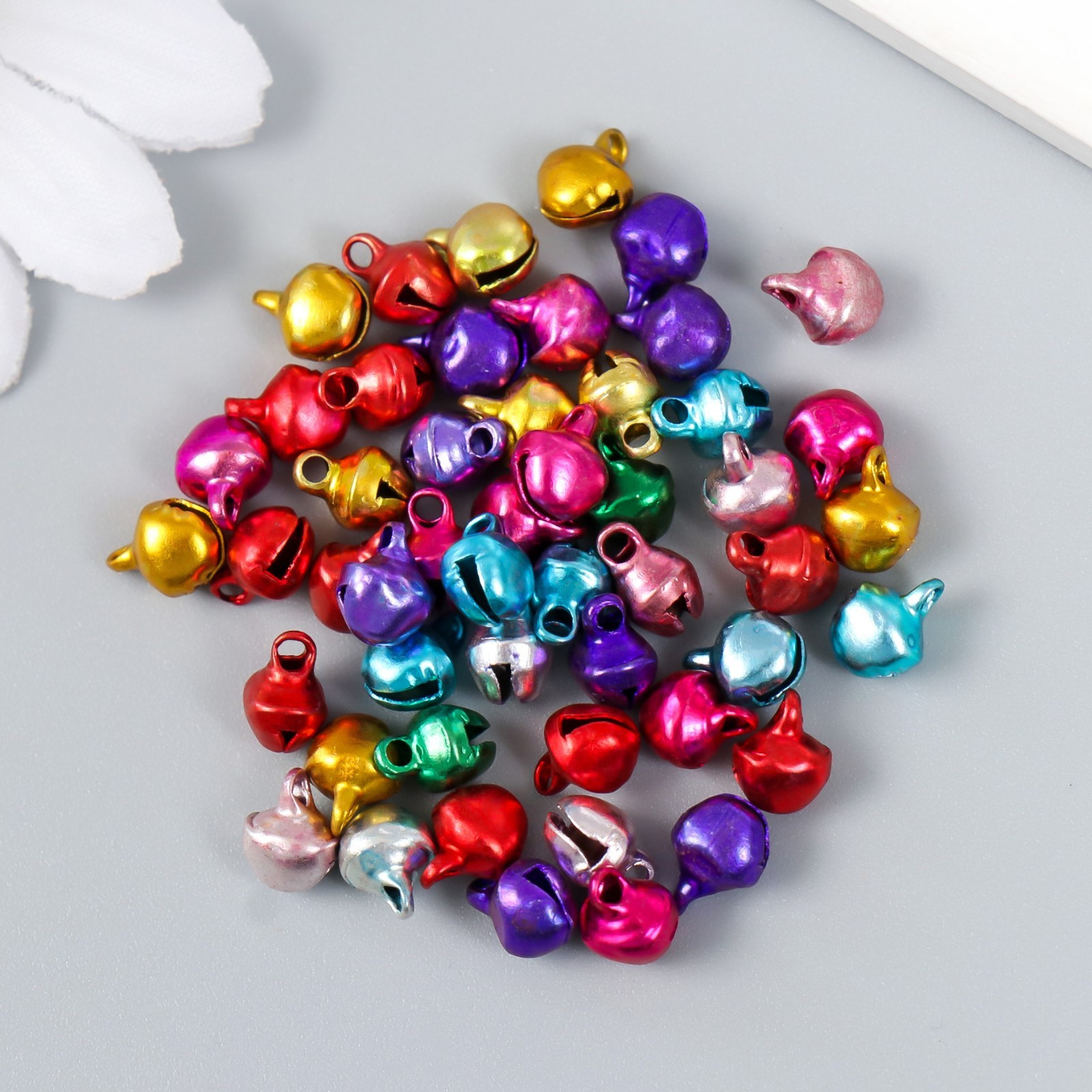 Набор декора для творчества "Колокольчики цветные" d=0,6 см набор 50шт ...