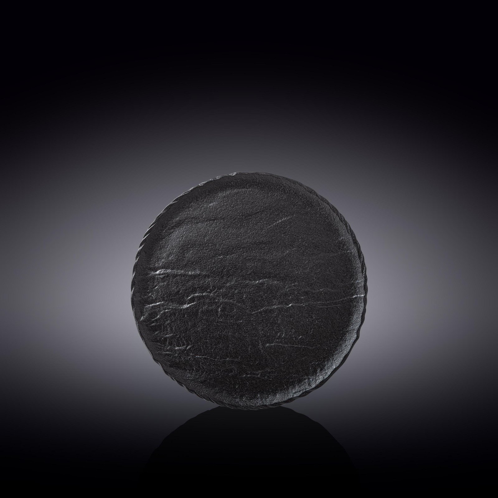 Тарелка круглая Wilmax England Slate Stone, d=18 см, цвет чёрный сланец ...
