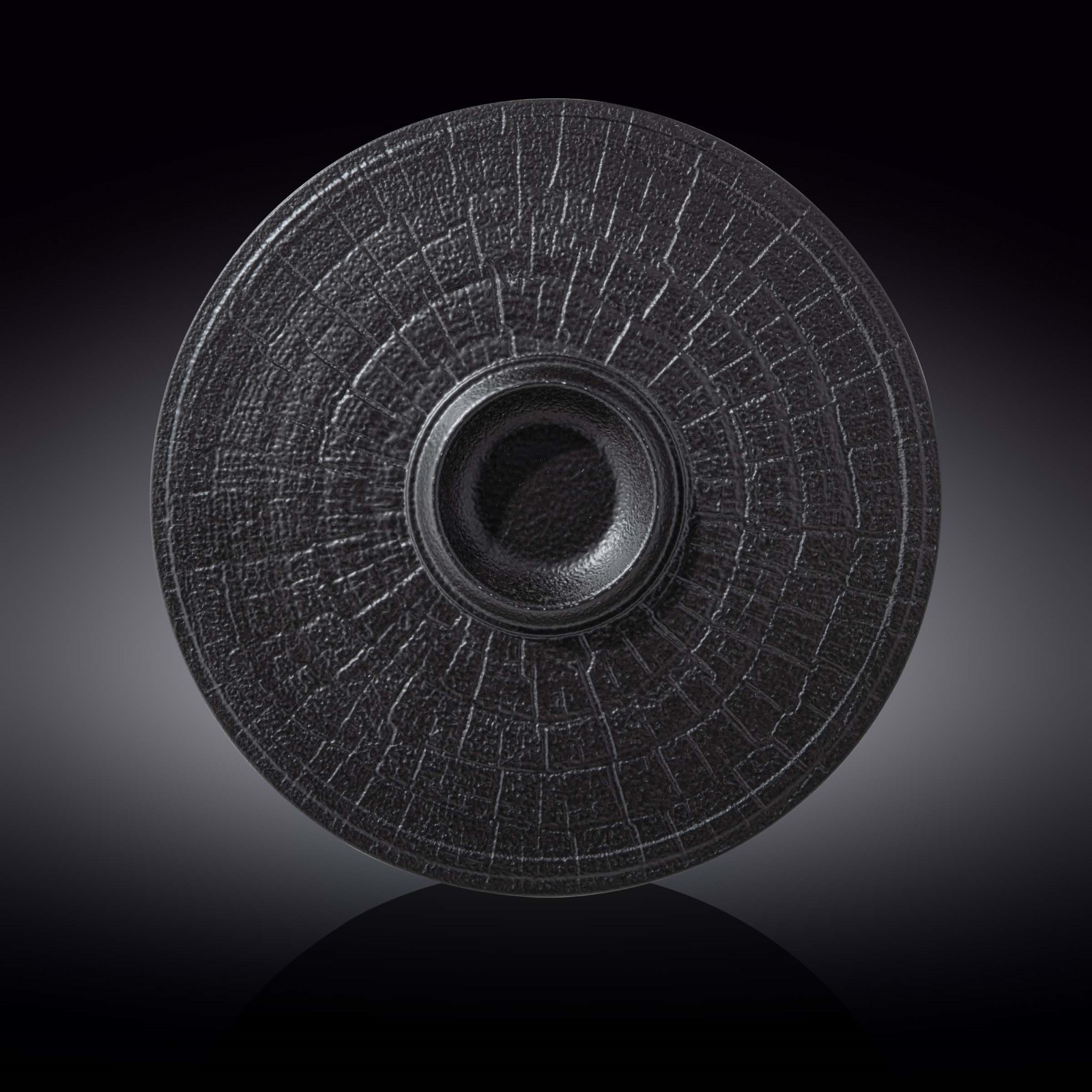 Тарелка круглая Wilmax England Slate Stone, d=33 см, цвет чёрный кроко ...