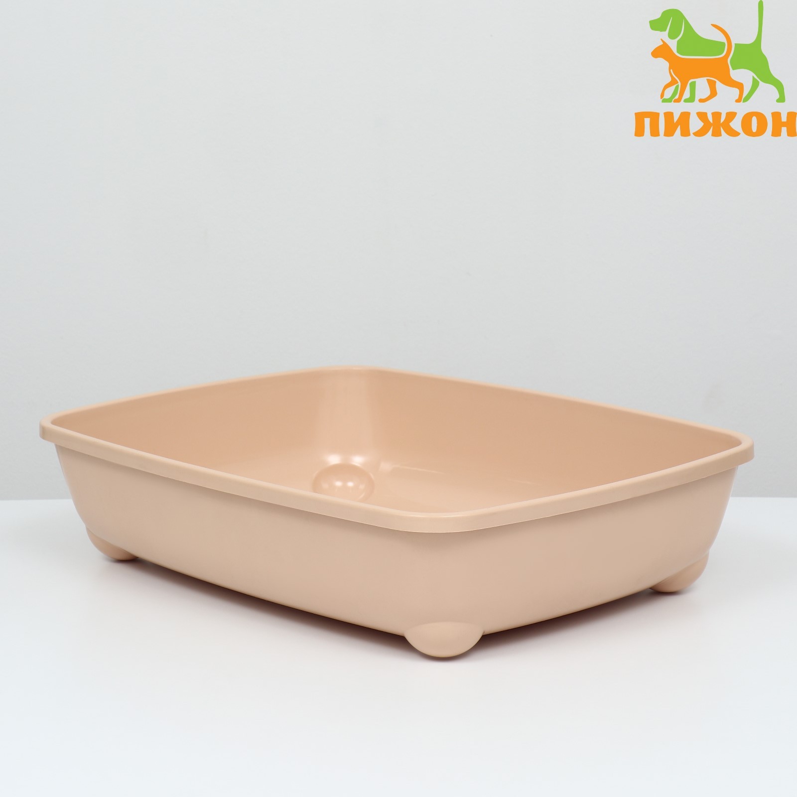 Туалет для Мейн-кунов глубокий, большой без борта 56*43*13 см, бежевый ...