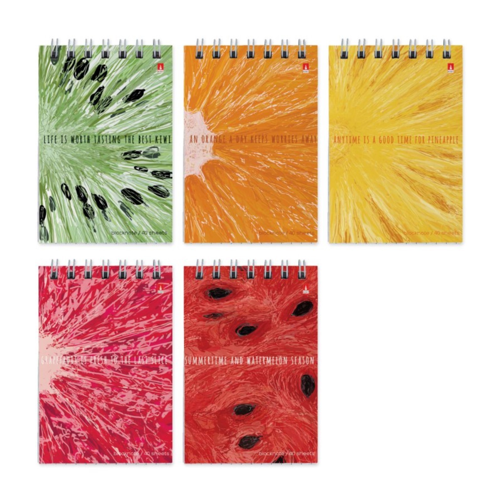 Блокнот А7, 40 листов на гребне EXOTIC FRUITS, обложка ламинированный ...