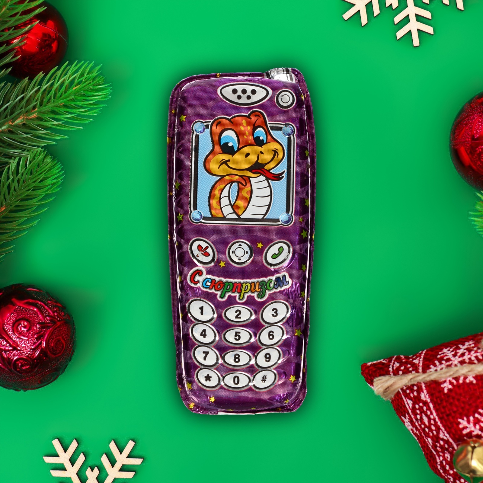 Шоколадная фигурка новогодняя "Мобильный телефон", символ года, 60 г ...