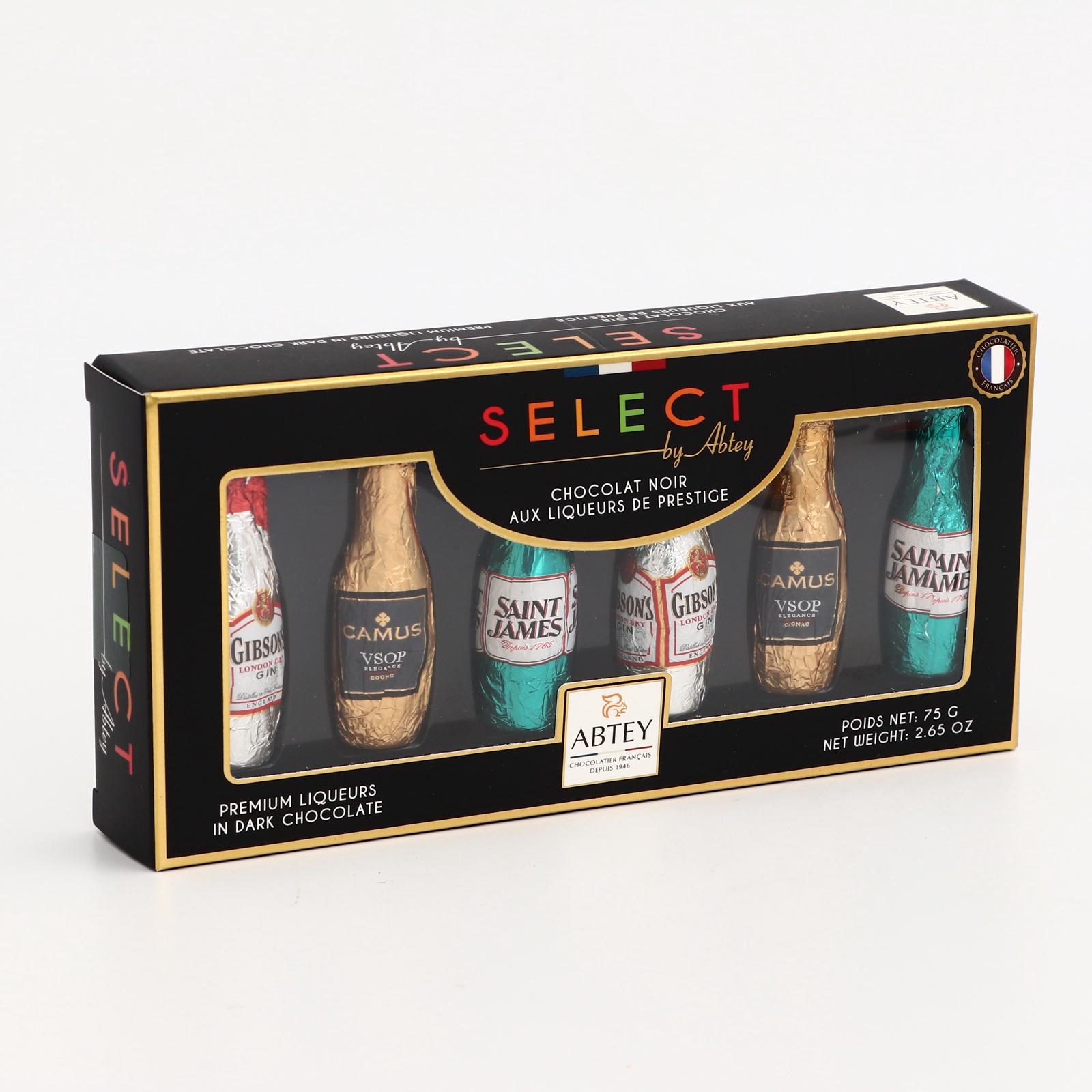 Шоколад фигурный новогодний ETUI SELECT BY ABTEY SENIOR, с начинкой из ликера, ассорти, 13 ± 1 г ...