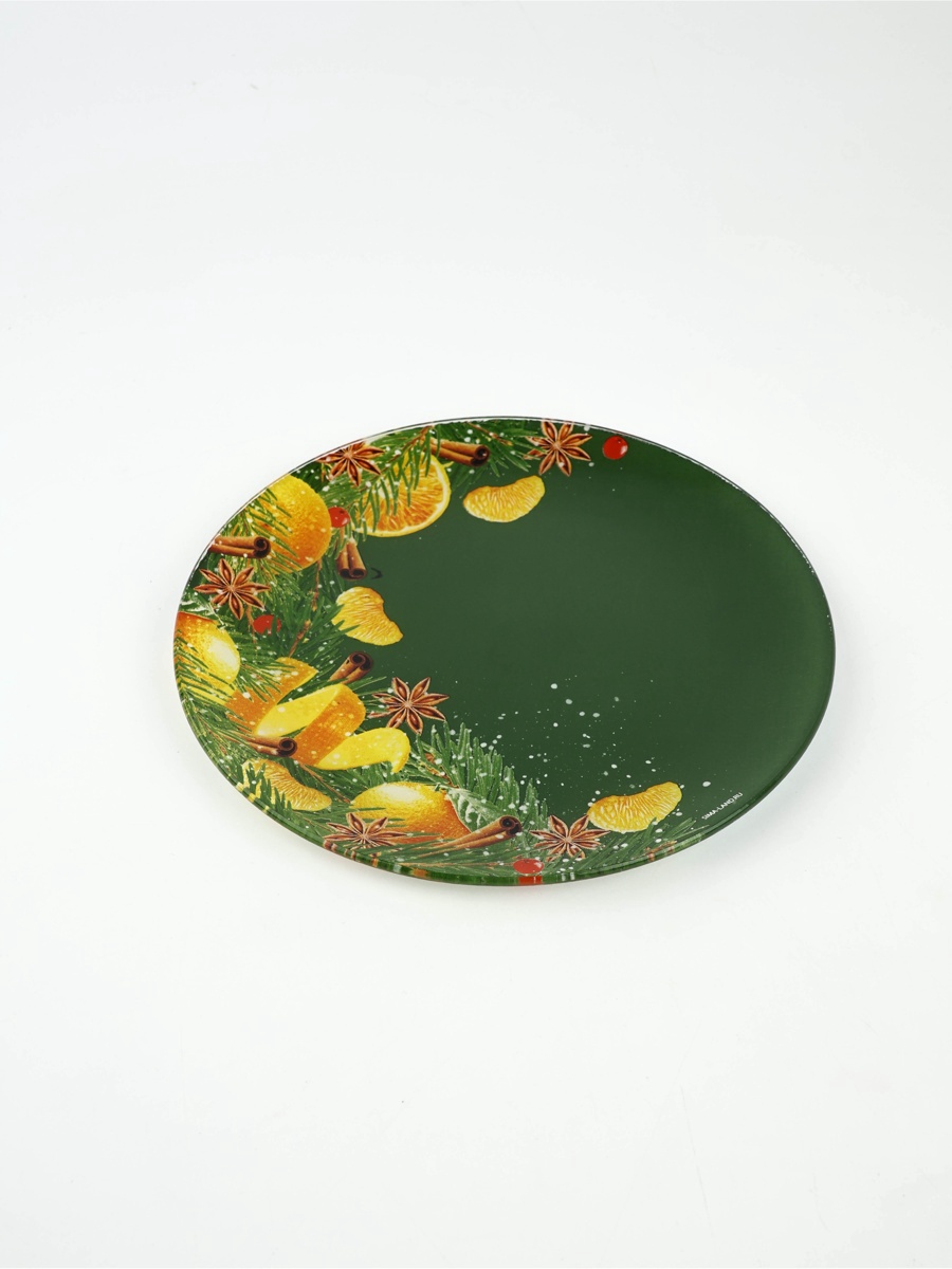 Тарелка стеклянная новогодняя Дорого внимание «Аромат праздника», 20 см ...