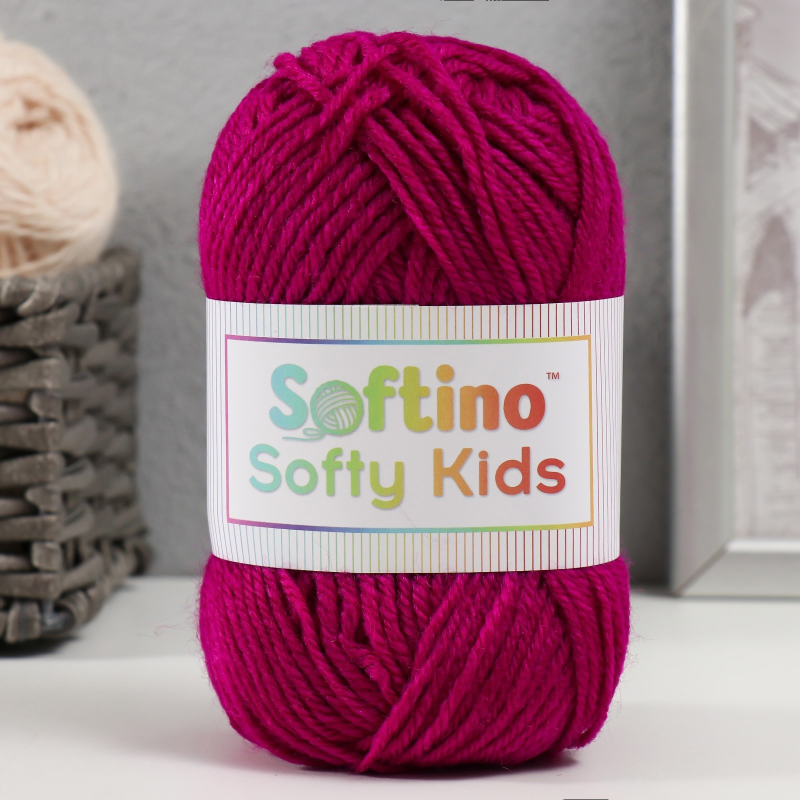 Пряжа 100% акрил "Softy Kids" 90м ±5м 50 гр цвет 14 розовато-лиловый ...