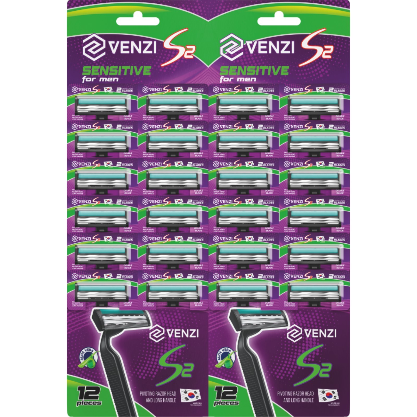 Станки бритвенные Venzi S2, одноразовые, 2 лезвия (10126097) - Купить ...