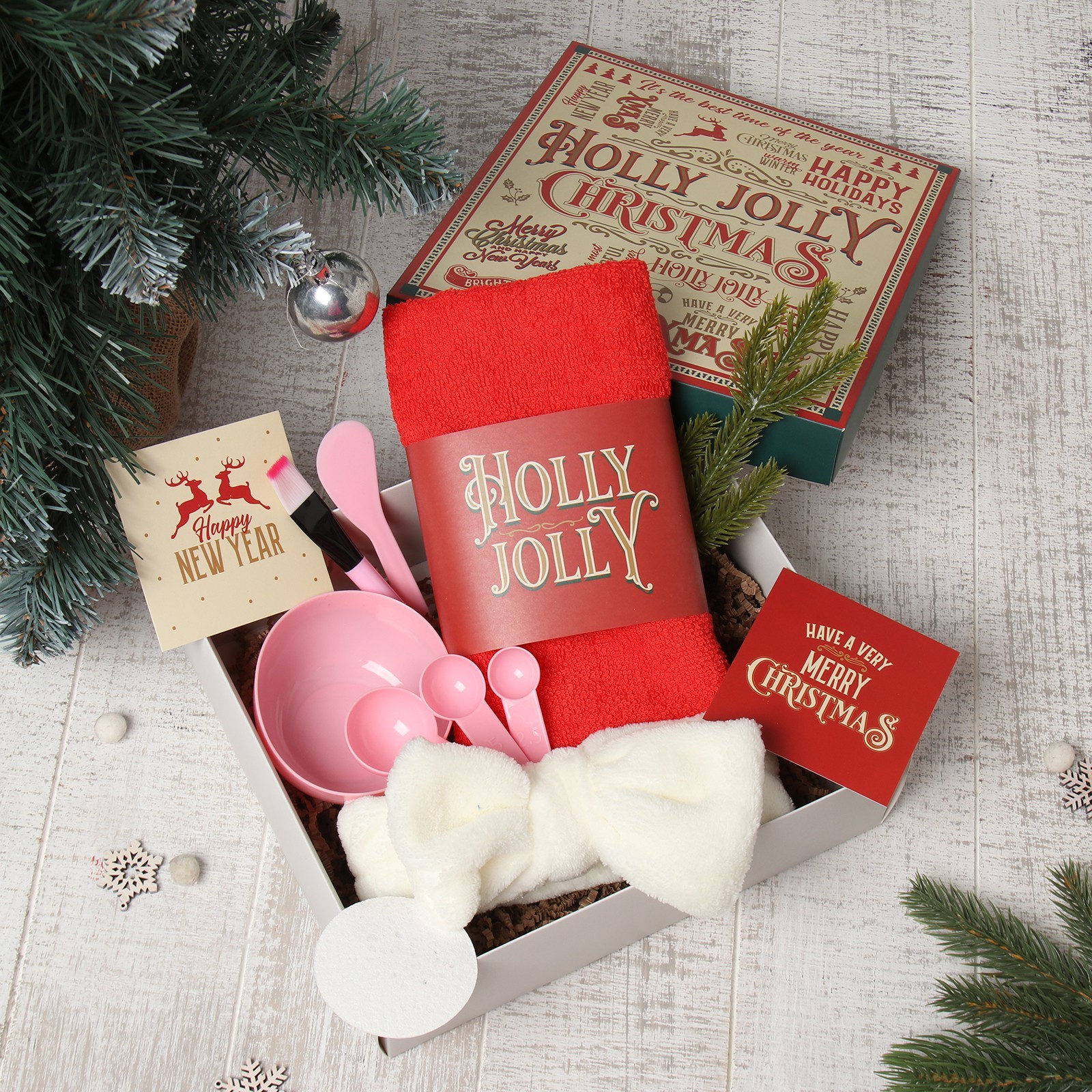 Набор новогодний подарочный Holly Jolly полотенце и аксессуары (9950919 ...