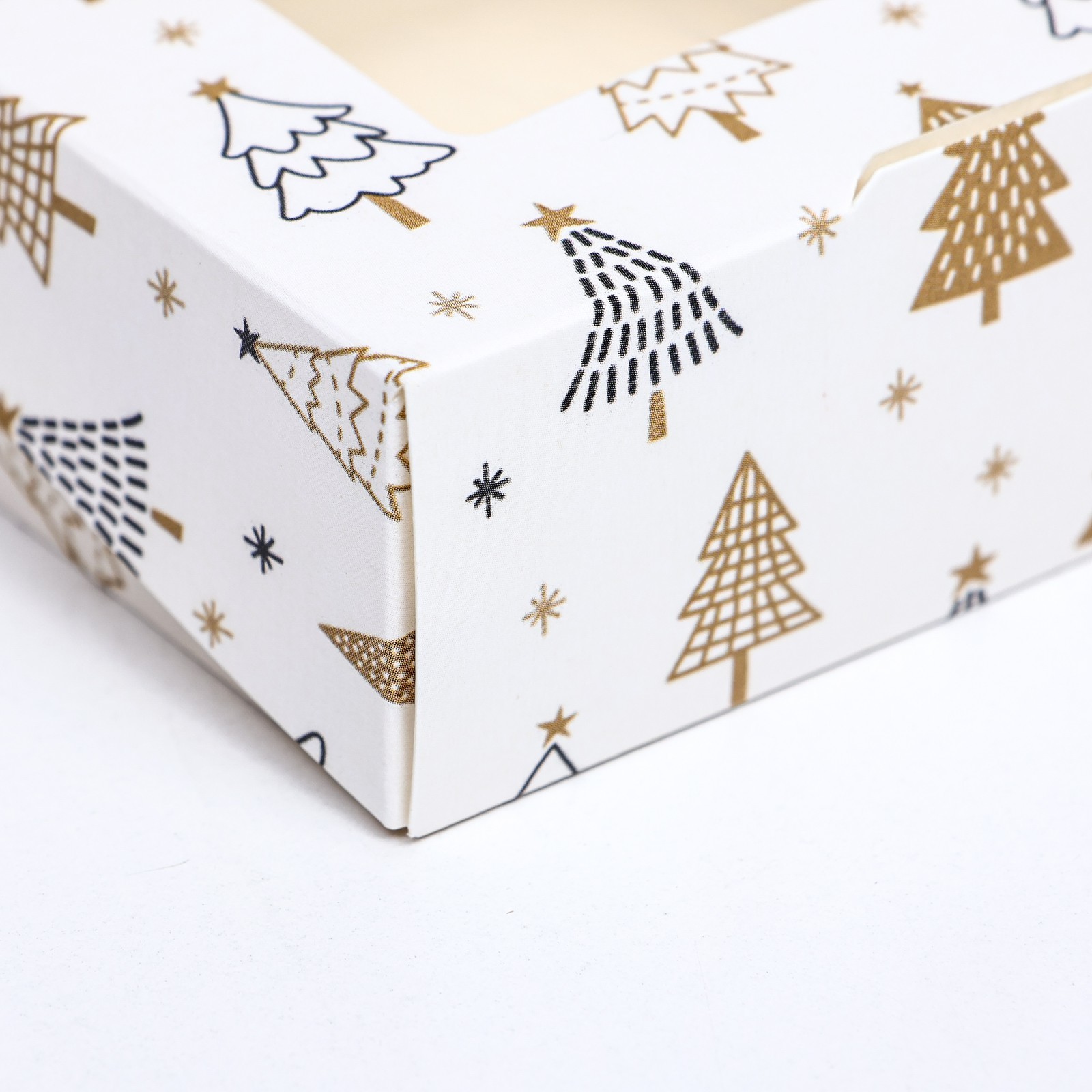 Коробка подарочная новогодняя складная «Золотые ёлки», 10×8×3.5 см ...