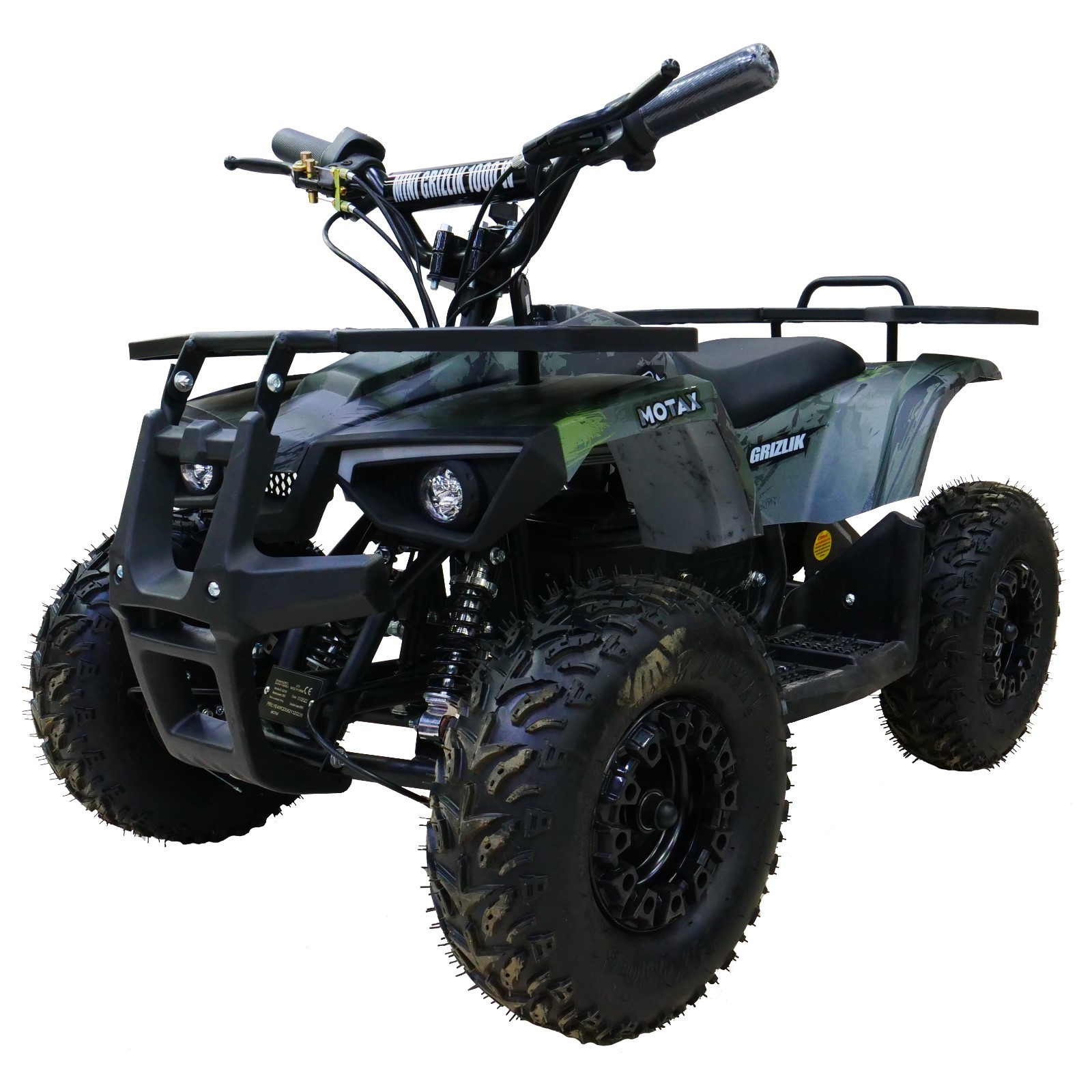 Детский электро квадроцикл MOTAX ATV GRIZLIK E1000 BW, зелёный камуфляж ...