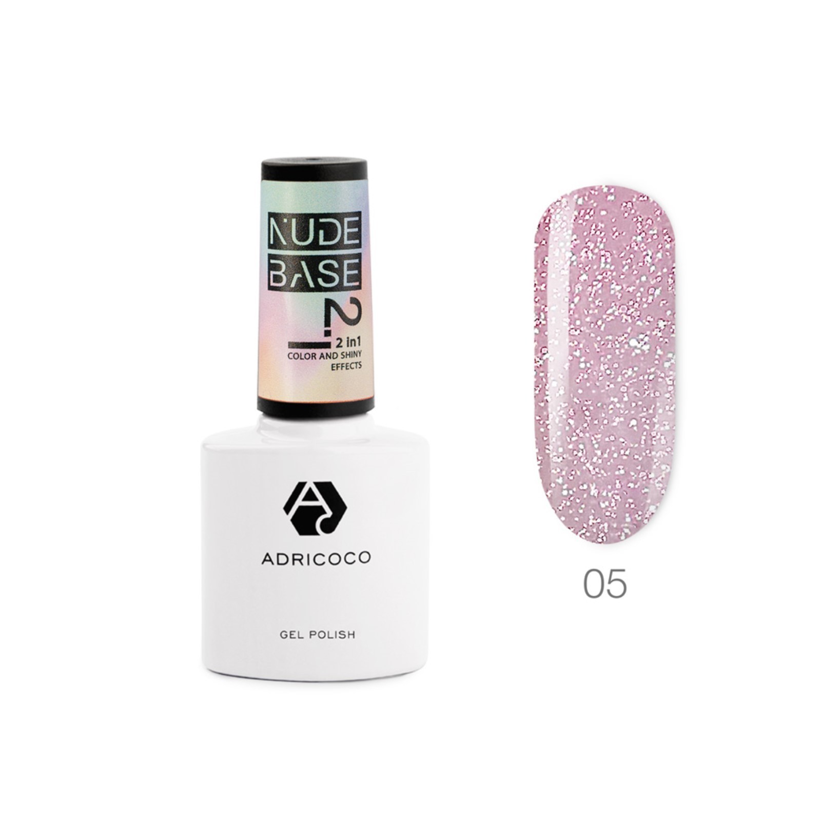 Светоотражающая цветная база Adricoco Magic Base 2 in 1, №01 сказочный синий, 8 мл (10024159 ...