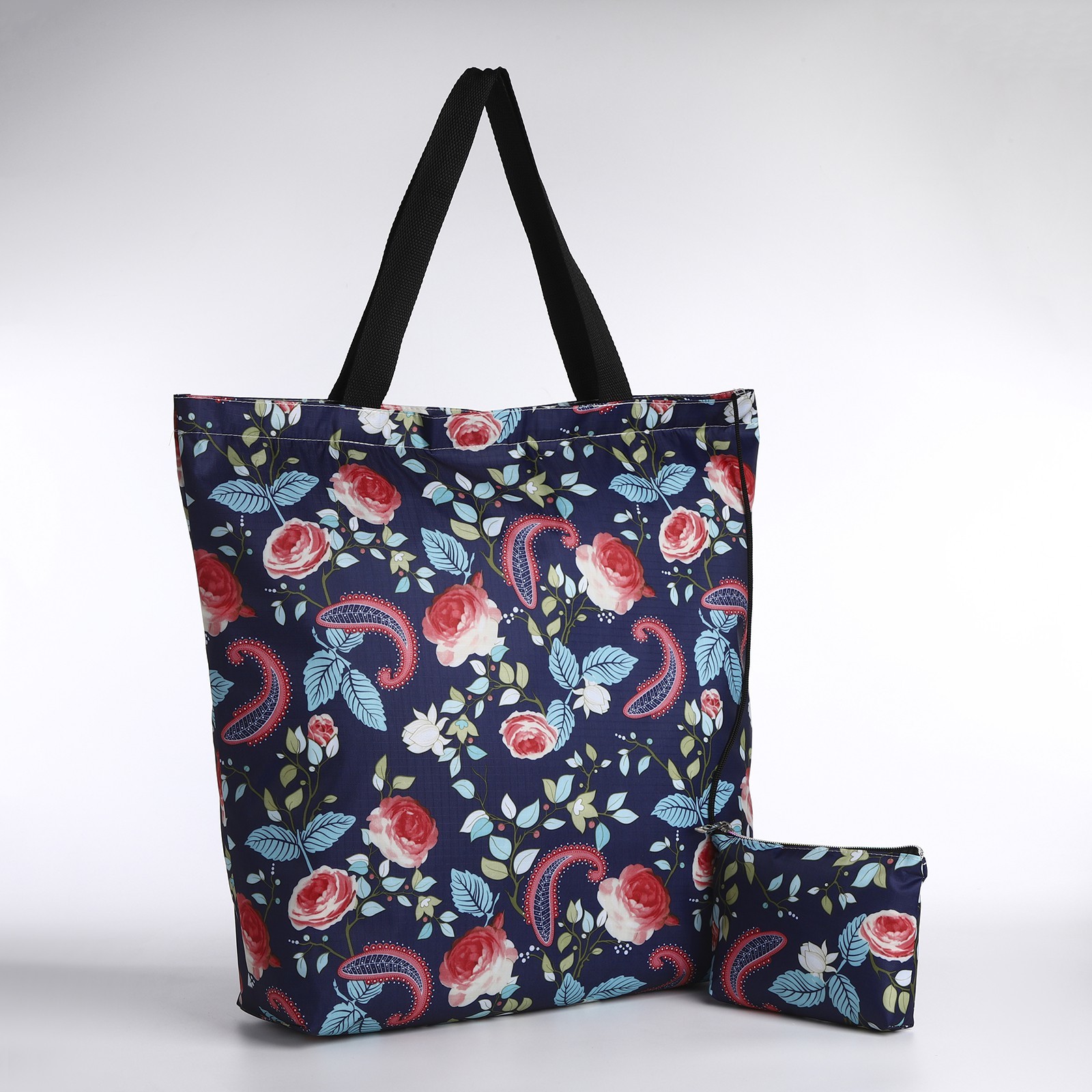 Сумка хозяйственная на молнии, с косметичкой, цвет синий (10179369 ...