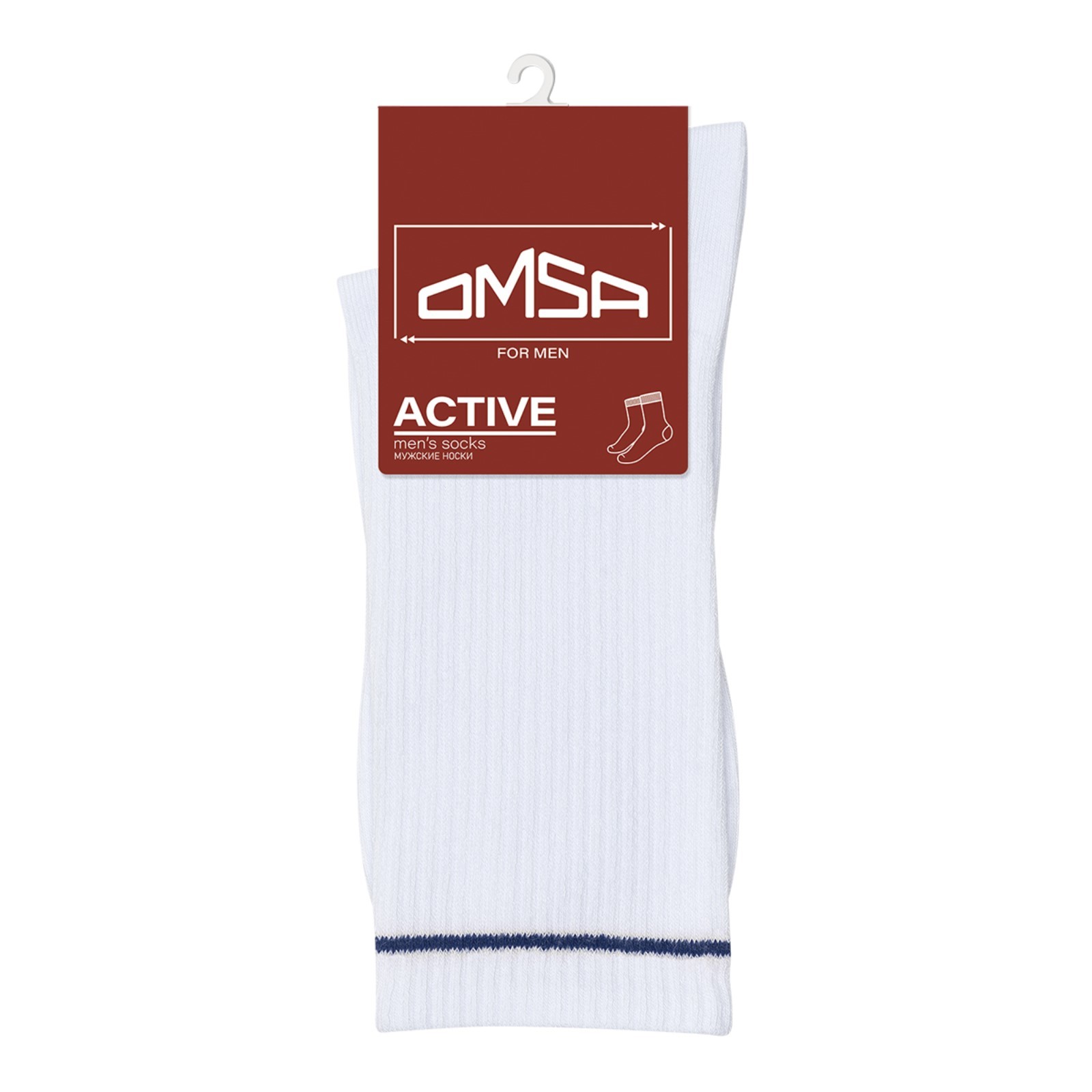 Носки мужские с высокой резинкой OMSA ACTIVE, размер 42-44, цвет bianco, blu (10525388) - Купить ...