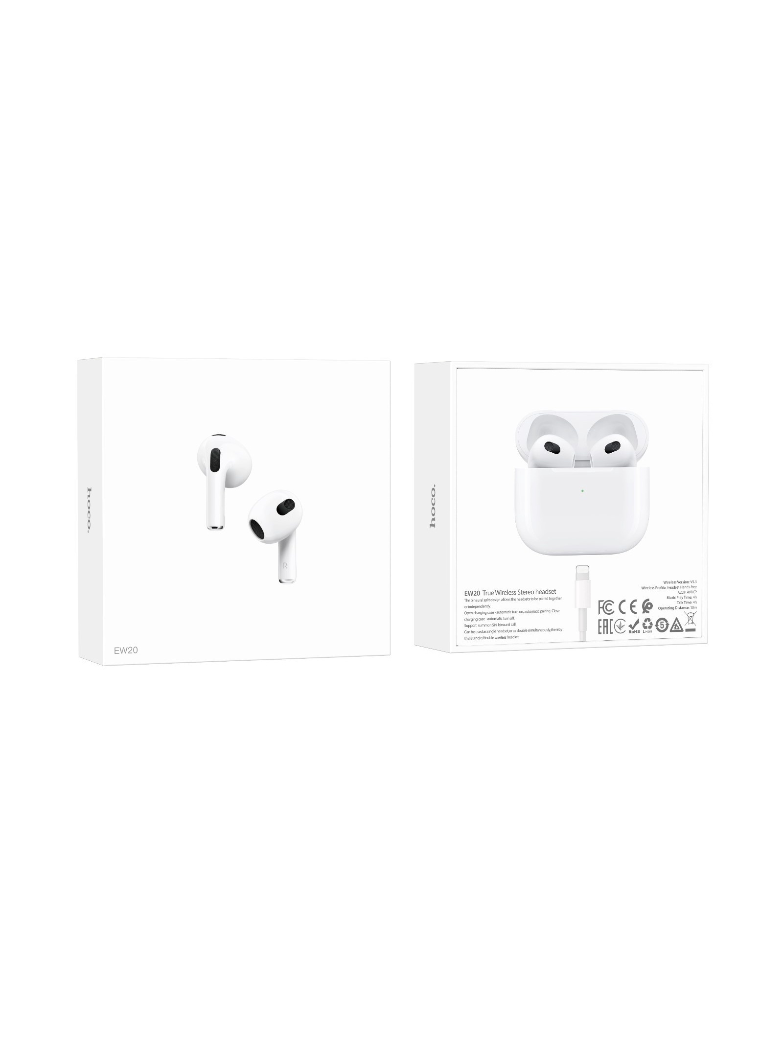 Наушники беспроводные Hoco EW20, TWS, вкладыши, Bluetooth 5.3, 30/300 ...