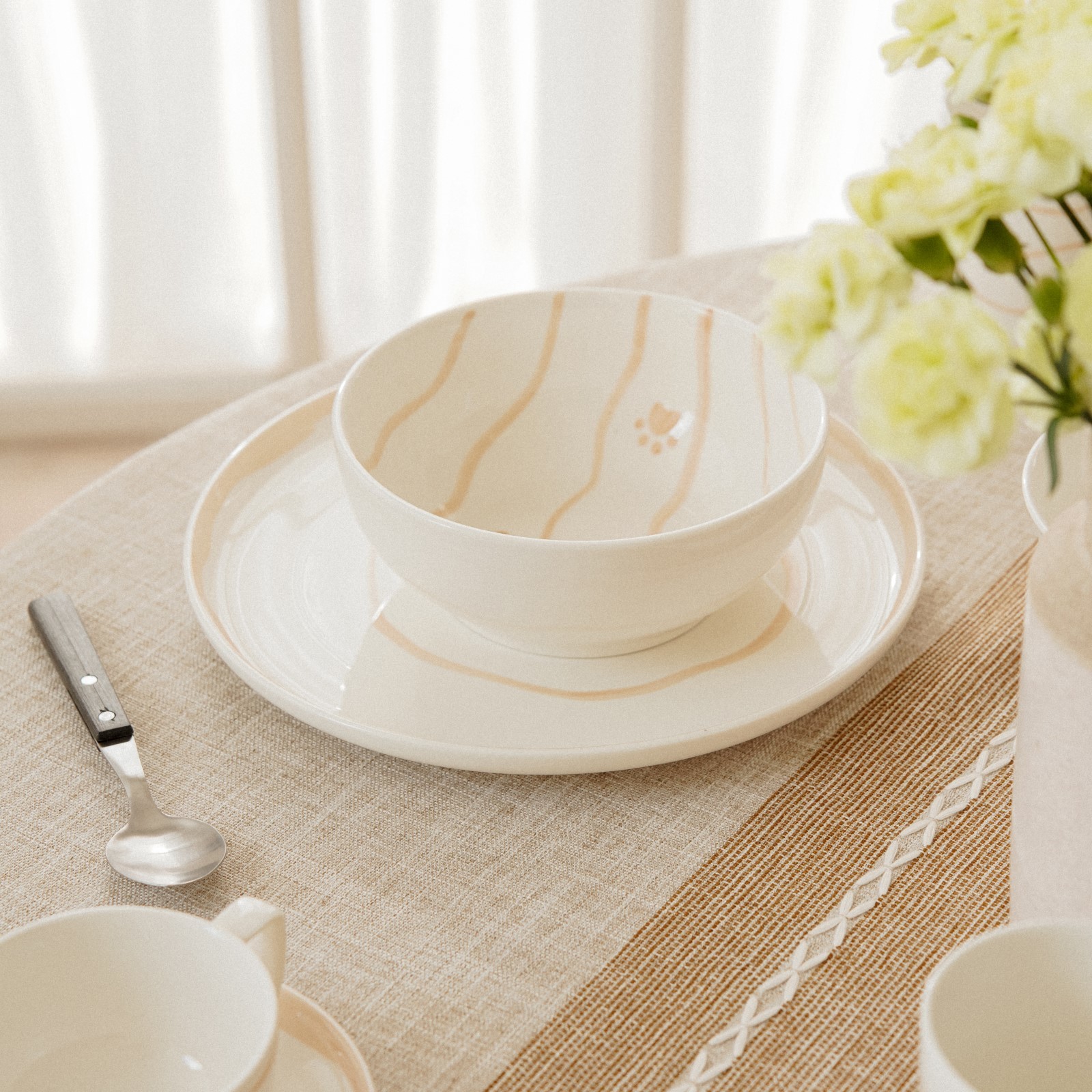 Салатники SL Home «Гатто», 1.1 л, d=18.5 см, набор 2 шт., фарфор, белые ...