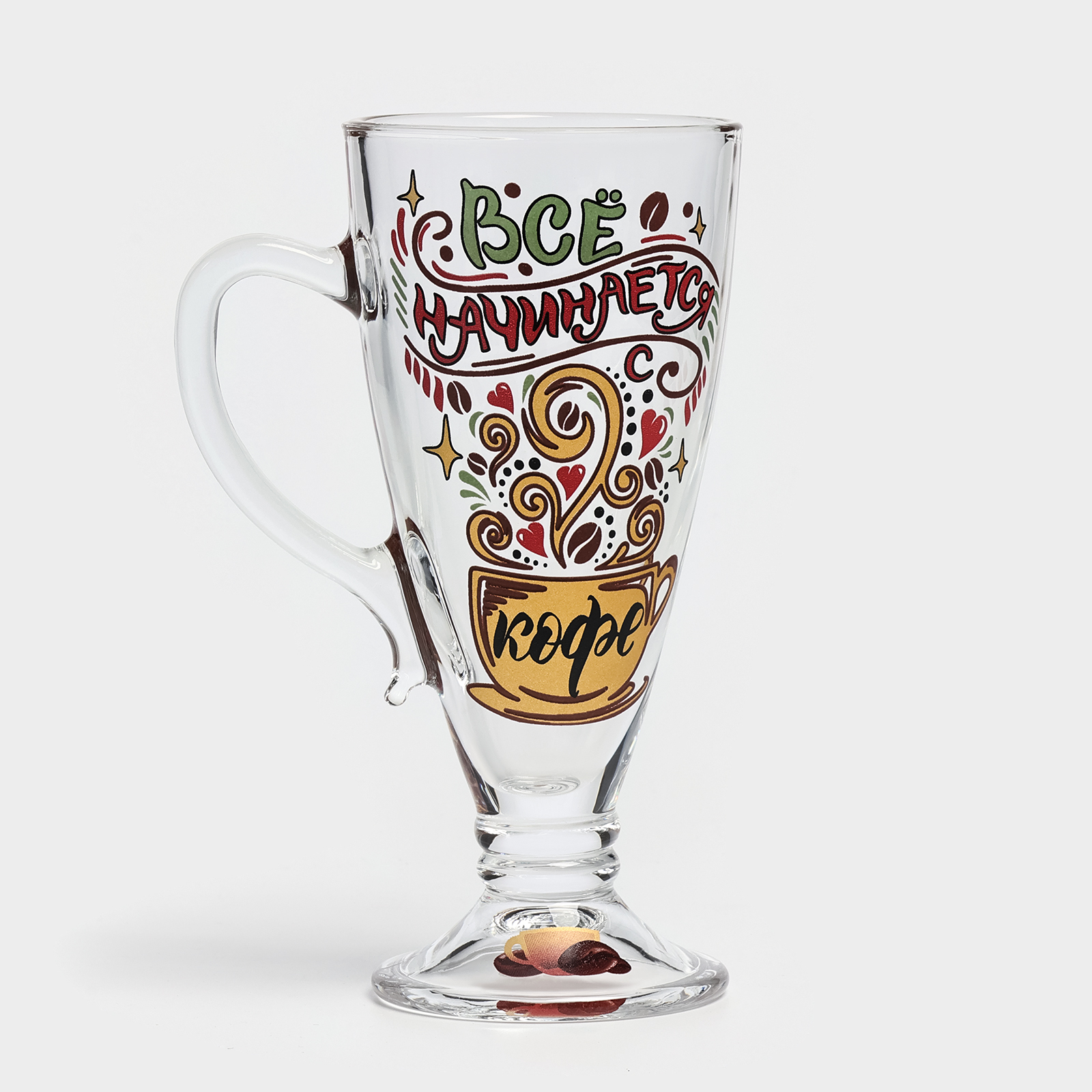 Кружка стеклянная для чая/кофе «Кофе-бар», 250 мл (10702194) - Купить ...