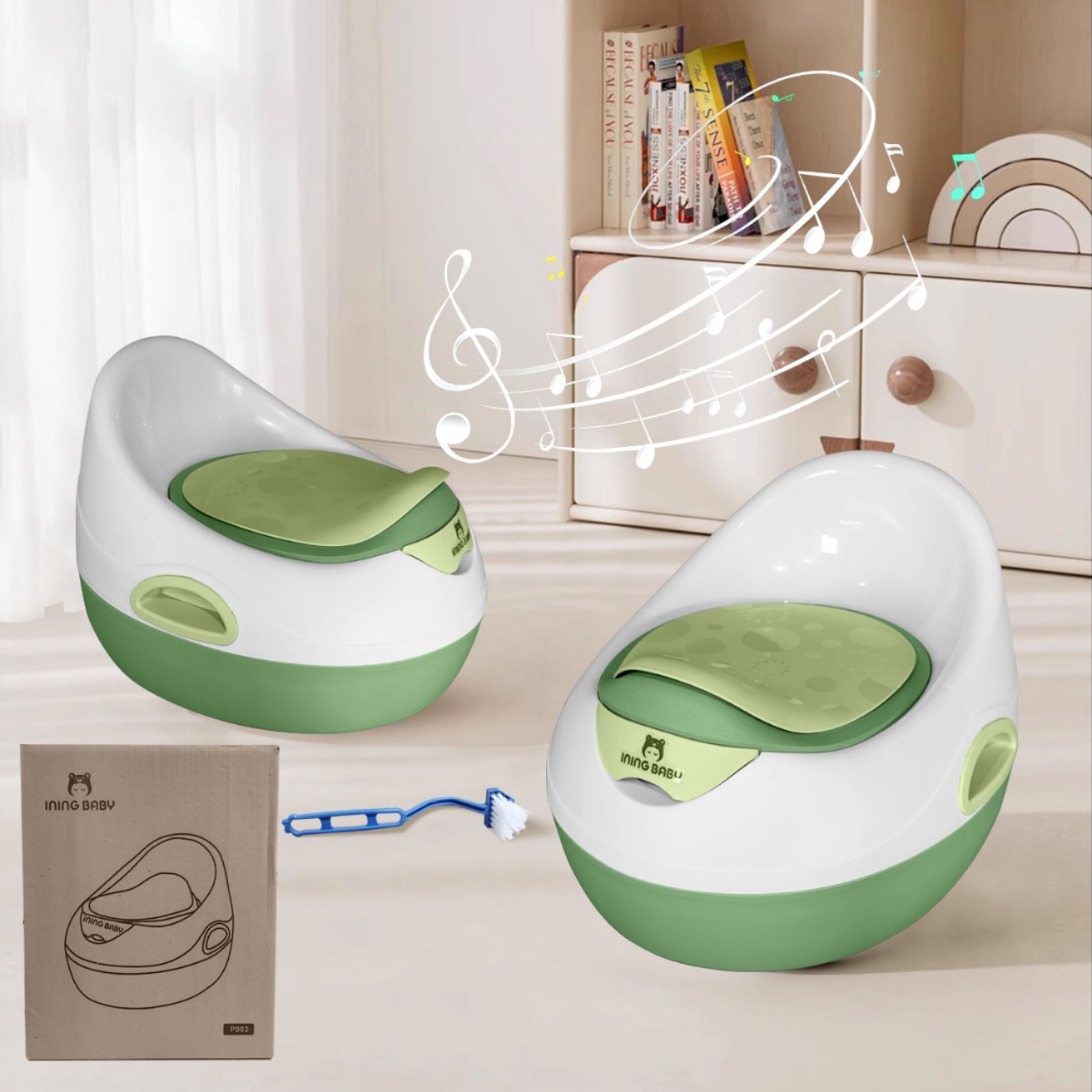 Горшок детский Ining Baby P002, с музыкой, цвет зелёный (10744678 ...