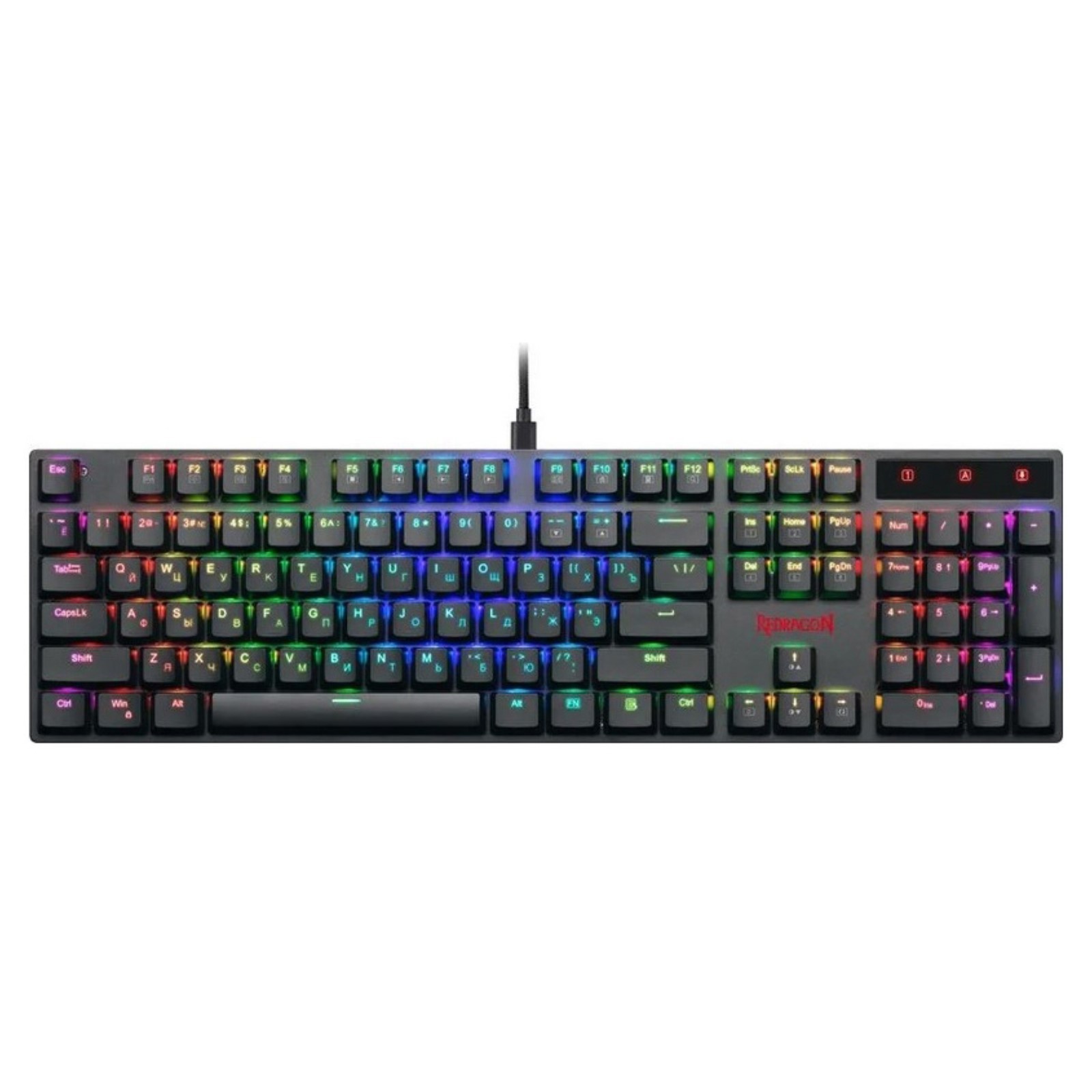 Клавиатура игровая механическая Redragon Apas RGB,тонкая,104 клавиши ...