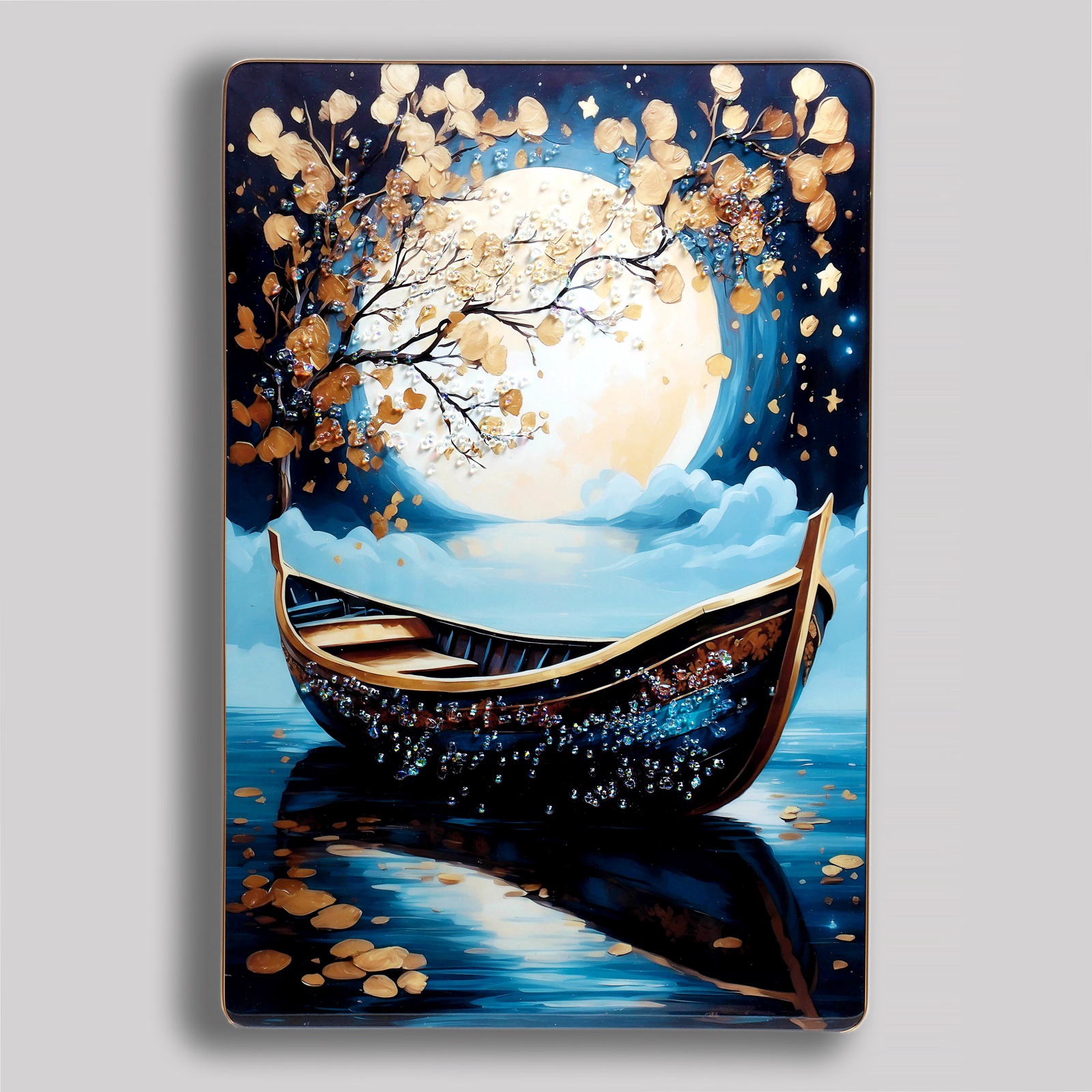 Картина акрил «Лодка под луной», 60×39.5 см (10701178) - Купить по цене от 1 620.00 руб ...