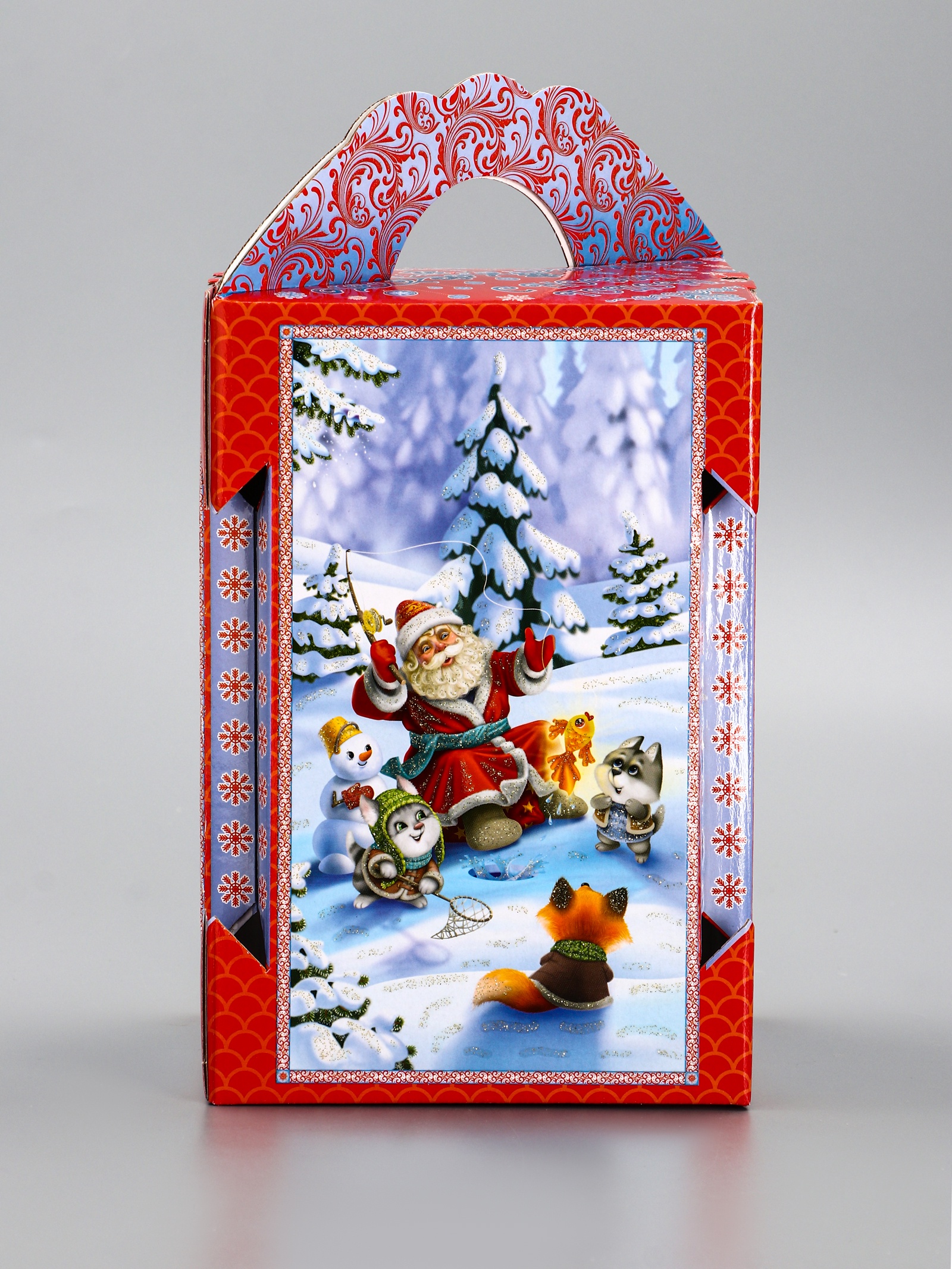 Подарочная новогодняя коробка «Золотая рыбка» 15.8×15.8×23.5 см ...