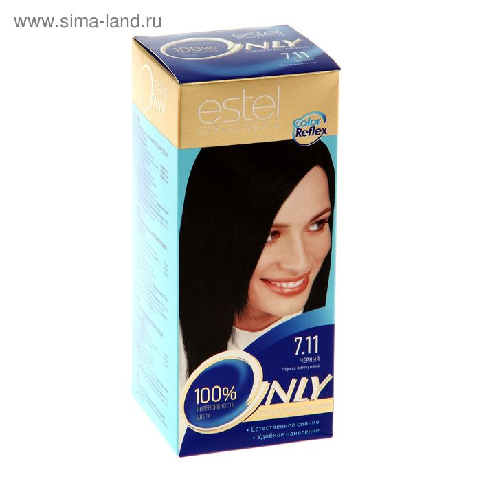 Стойкая краска для волос Estel Only Color тон №7.11, черный (1182944 ...