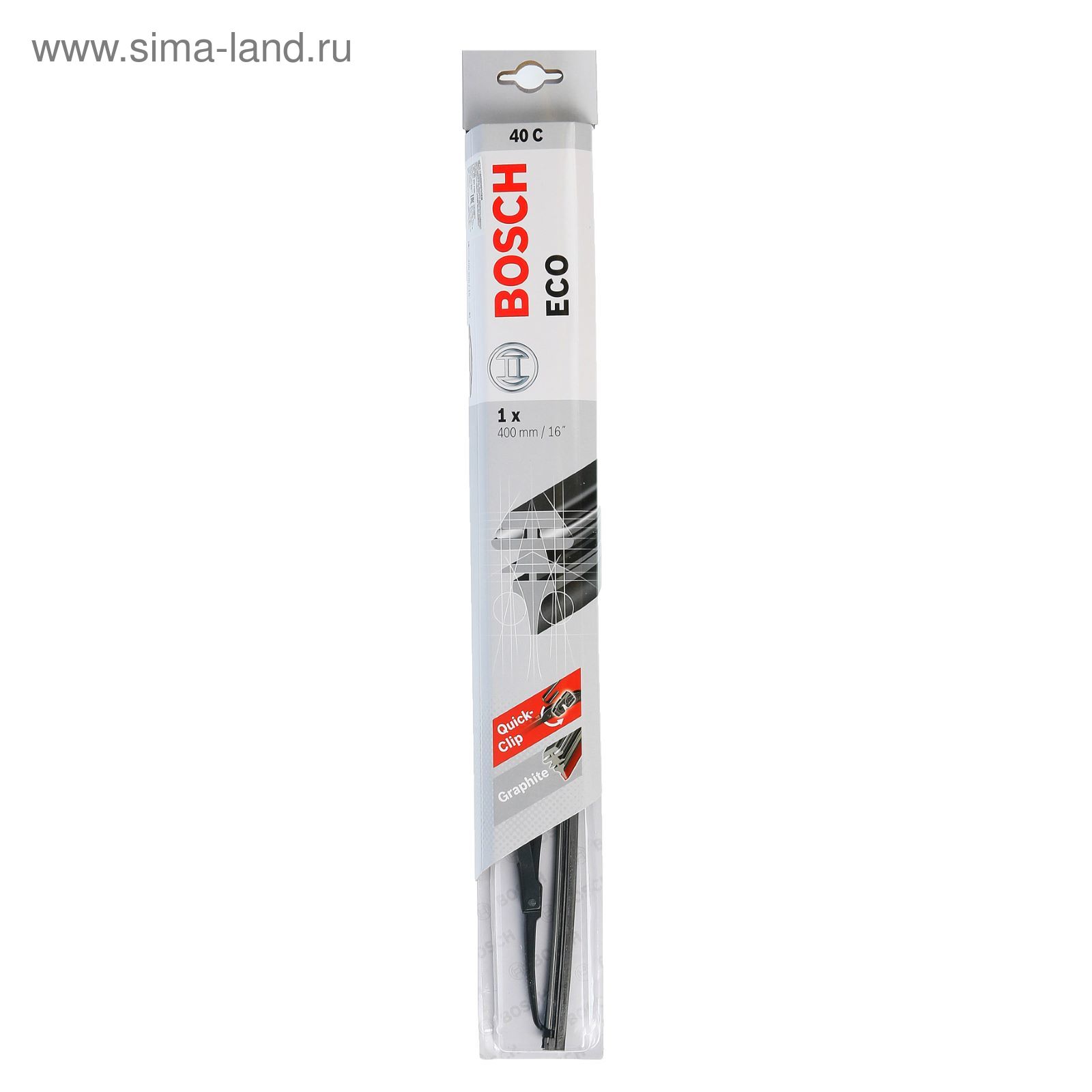 Щетка стеклоочистителя Bosch Eco, 16"/400 мм, каркасная, под крючок ...